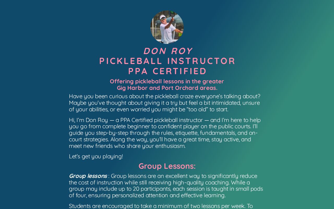 Don Roy - Pickleball Instructor